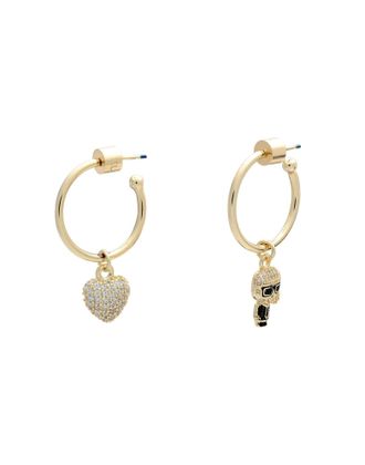 Karl Lagerfeld K/IKONIK PAVE HEART EARRINGS