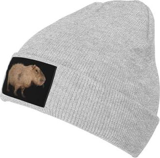 Generic Mignons Rongeurs Capybaras Animaux Dr&ocirc;les Unisex Bonnet De P&ecirc;cheur Souple Bonnets Tricot&eacute; &Eacute;pais Skull Cap pour Jogging Course &Agrave; Pied Le Quotidien