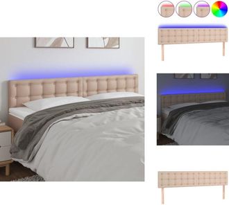vidaXL Led Kopfteil Cappuccino-Braun 180x5x78/88 cm Kunstleder - led Kopfteil - Bett-Kopfteil - Kopfteil Aus Leder - Kunstleder Kopfteil - Modernes Kopfteil