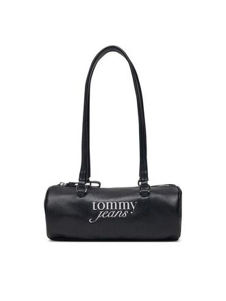Tommy Jeans Handtasche Tjw Bold Script Shoulder Barrel AW0AW19055 Schwarz