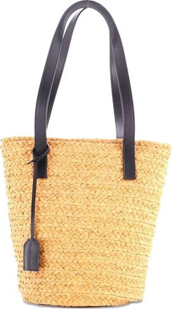 Saint Laurent Panier Basket Shopper Raffia Small tote bag - Tons neutres