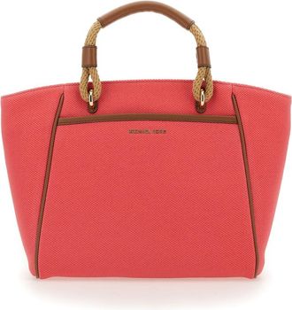 Michael Michael Kors Womens Small Tote Bag Pink Cotton Handbags Hand