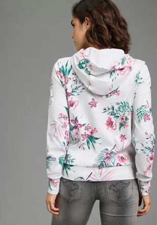 Kangaroos Kapuzensweatshirt mit Kapuze und Kordelzug, Langarm, h&uuml;ftbedeckende L&auml;nge