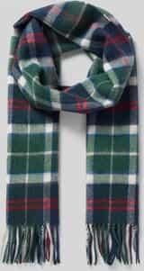 Barbour Schal aus Woll-Kaschmir-Mix mit Tartan-Muster und Fransen