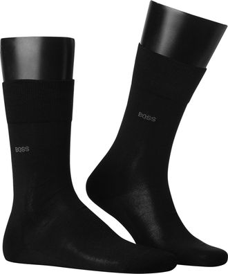HUGO BOSS Herren Socken schwarz Ägyptische Baumwolle unifarben