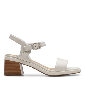 Clarks Femme Jaylan Ray Sandale, Off White Lea, 39.5 EU