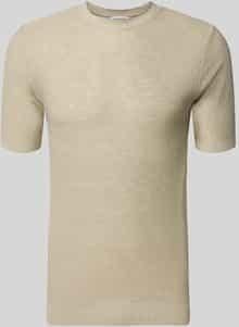 Antony Morato Slim Fit T-Shirt aus Leinen-Mix in Strick-Optik