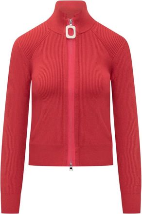 J.W.Anderson Femme, Pulls, Rouge, Taille: 38 FR Fitted Zip Up Cardigan