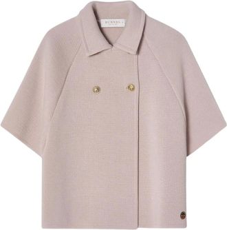 Busnel Femme, Vestes, Rose, Taille: 42 FR Gertrude Short Wool Cape