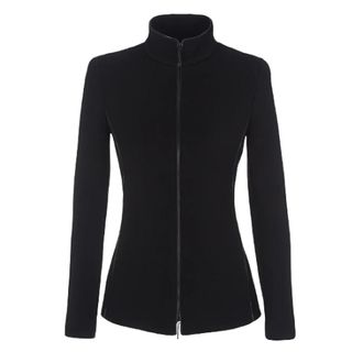Giorgio Armani Schwarze Stretch-Wolljacke - - Sweatshirts & Hoodies - Damen - Schwarzk - XL