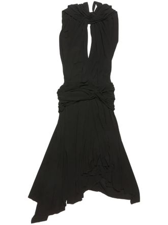 Acne Studios robe mi-longue &agrave; d&eacute;tail nou&eacute; - Noir