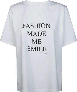 Victoria Beckham Femme, Tops, Blanc, Taille: 40 FR T-shirt &agrave; slogan - La mode ma fait sourire