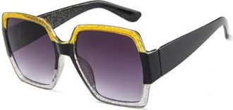 Generic Lunettes De Soleil Carr&eacute;es &Agrave; Grande Monture For Femmes, For Les Vacances, La Conduite En Plein Air(Yellow)