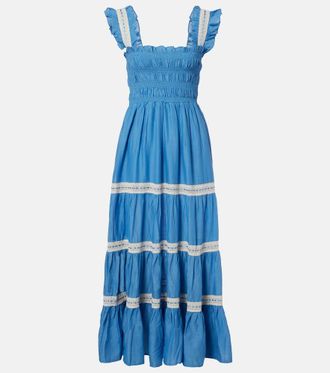 Rixo Midikleid Aubrie aus Baumwoll-Voile mit Spitze