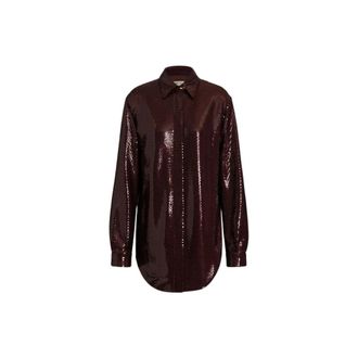 Alberta Ferretti Glitzerndes Paillettenhemd - - Blouses & Shirts - Damen - Braun - M