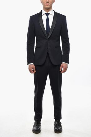 Corneliani CC COLLECTION Dreiteiliger Anzug mit Satin-Schalkragen Corneliani