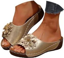 Generic Sandales orthop&eacute;diques confortables pour femme - Sandales d&eacute;t&eacute; plates 2026 - Soutien de la vo&ucirc;te plantaire - Tongs &agrave; bout ouvert - Sandales de marche 