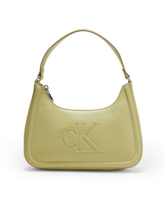 Calvin Klein Damen RAISED CK SMALL SHOULDER BAG LV04F3230G Crossover, Braun (Mint Tea), One Size, Braun (Mint Tea), One Size