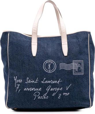 Saint Laurent Shopper - Denim Y Mail Tote - Gr. unisize - in Blau - f&uuml;r Damen