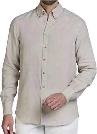 Hansen & Jacob Hansen & Jacob, Homme, Chemises, Beige, Taille: XL 12084-14 Linen Shirt