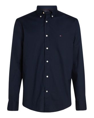 Tommy Hilfiger Hemd THFlex aus Baumwolle mit Logo-Stickerei, Regular Fit in