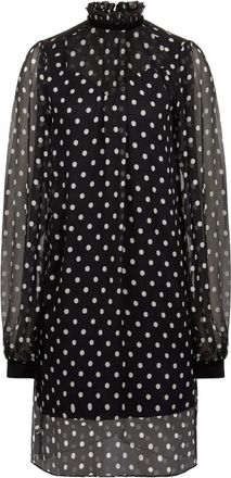 Nina Ricci Femme, Robes, Noir, Taille: 42 FR Robe Midi en Soie &agrave; Pois