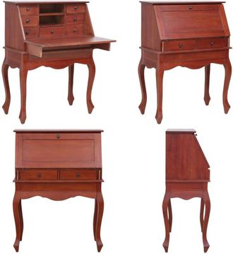 vidaXL Sekretär Braun 78×42×103 cm Massivholz Mahagoni - Holz Sekretär - Vintage Schreibtisch - Mahagoni Massivholz - Büro Möbel - Schubladenschrank - Home