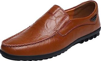 Generic Chaussures de marche en cuir pour homme | Bottes de travail l&eacute;g&egrave;res en caoutchouc souples faciles &agrave; mettre et &agrave; enlever - Chaussures de marche confort