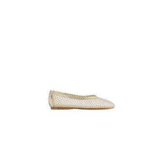 Forte_Forte Femme, Chaussures, Jaune, Taille: 41 EU Ballerines en r&eacute;sille orn&eacute;es de cristaux
