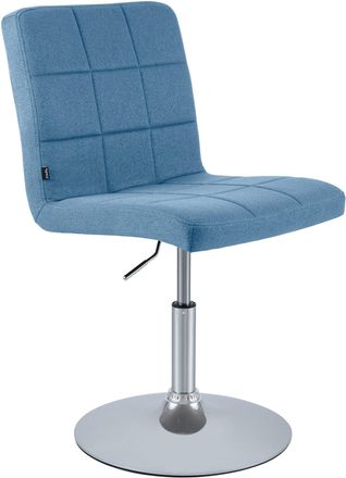 Clp Esszimmerstuhl höhenverstellbar Ricky, drehbar mit Stoffbezug, 360° Sitzfunktion, Trompetenfuß, Metallgestell in Chromoptik, Farbe:blau