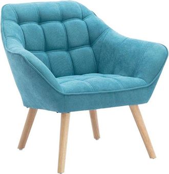 Vente-Unique Vente-unique - Fauteuil en tissu bleu caserta