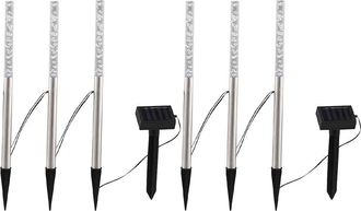 ETC Shop LED 6er Set Au&szlig;en Solar Leuchten IP44 Farbwechsler bunt Terrasse Garten Beleuchtung Veranda Deko Lampe