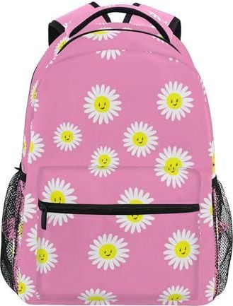 Generic Fleur De Marguerite Roses 23101426 Cartables Scolaires Confort Sacs D&Eacute;cole Antivol Sacs A Dos Pour Femme D&eacute;placements Voyage 29X40Cm