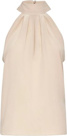 Philipp Plein Femme, Tops, Beige, Taille: 42 FR Silk Crepe de Chine Tie Neck Halter Top