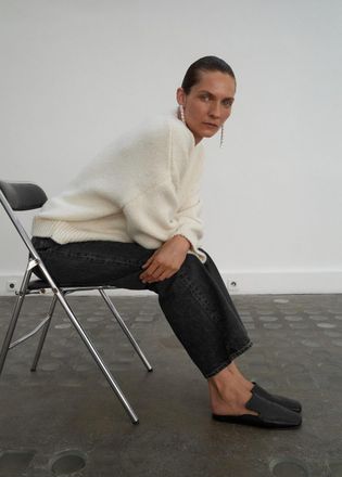 Mango Lederschuhe mit Karree-Spitze schwarz - Damen - 36 - MANGO