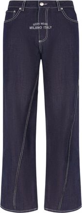 GCDS Raw Wide-Leg-Jeans - Blau