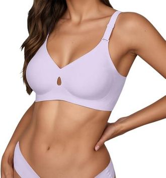 Generic Soutien Gorge Invisible Soutien Gorge sans Armature Brassiere Femme sans Armature De Classique Sport Haute Performance Compression L&eacute;g&egrave;re Grande Taill