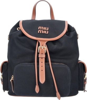Miu Miu Hemp And Leather Backpack
