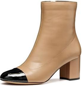 Geox D Virnilis 65 Bottines pour femme, beige/noir, taille 39,5 UE, Beige/noir., 39.5 EU