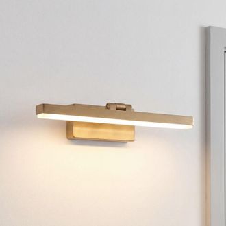 Licht-Erlebnisse Lampe tableau LED aluminium orientable L: 40,5 cm avec interrupteur en laiton mat 342 lm Art Nouveau