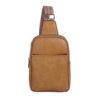 Generic Sac messager en cuir pour femme, sac banane en cuir végétalien, sac à bandoulière, sac de poitrine pour femme, sac messager pour femme, kaki, Taille u
