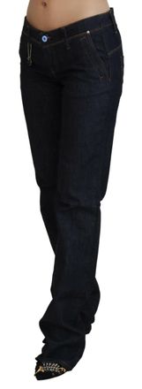 Costume National Womens Low Waist Straight Denim Jeans Blue Cotton