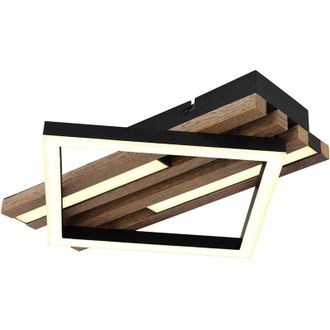 Globo Lighting Plafonnier plafonnier lampe de salon aspect bois lampe de chambre led l 33cm