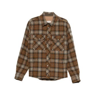 Moncler Karo-Woll-Overshirt - - Shirts - Herren - Braun - M