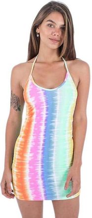 Hurley Damen Mini Vestido Halter Arcoíris Degradado Lässiges Kleid, Rot (Watermelon), Medium