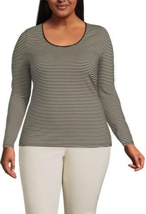 Lands End Baumwolle/Modal-Shirt mit Ballett-Ausschnitt, Damen, Gr&ouml;&szlig;e:48-50 plus, Braun, Baumwolle Modal, by Lands End