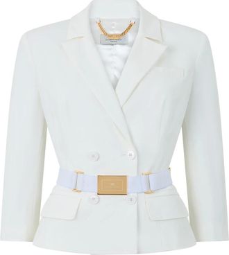 Elisabetta Franchi Femme, Vestes, Blanc, Taille: 36 FR Manteaux