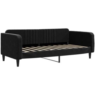 vidaXL Tagesbett Schwarz 90x190 cm Samt Vidaxl