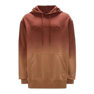 J.W.Anderson Homme, Sweatshirts et sweats à capuche, Brun, Taille: M Sweat à Capuche Dégradé avec Logo Brodé