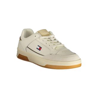 Tommy Hilfiger Lace-Up Leather and Polyurethane Sneaker - White